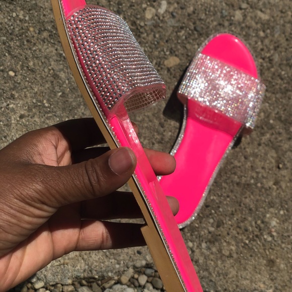 Shoes | Hot Pink Rhinestone Sandal Bling Sparkle | Poshmark